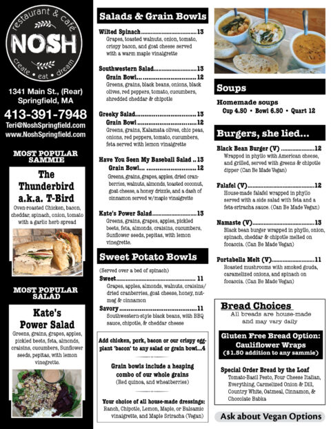 Menus | NoshSpringfield